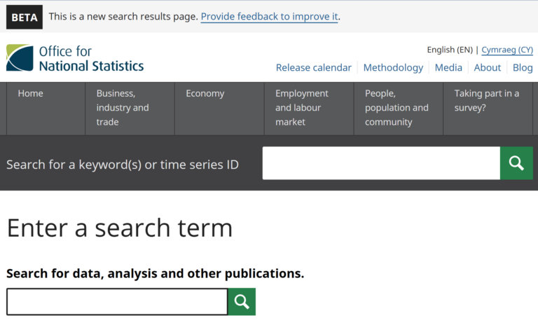 Website – ONS Digital, Data and Technology